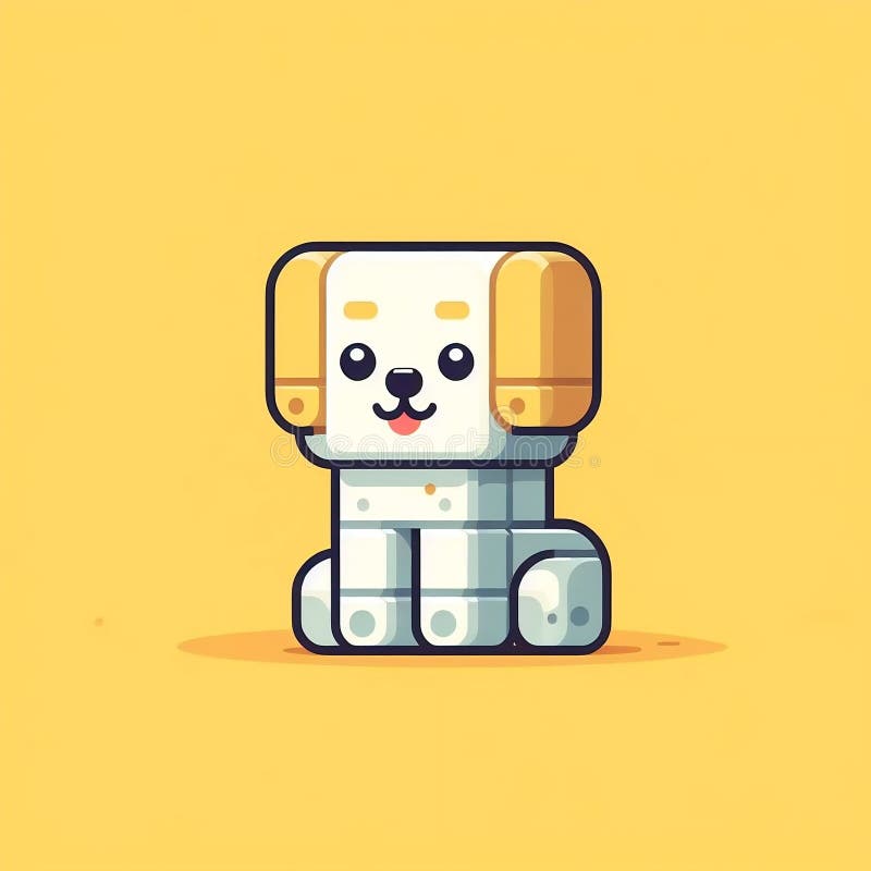 Mini Blocks Vector Logo of the Happy Dog in Vector Stock Illustration ...