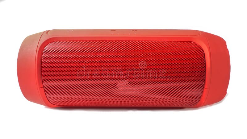 Mini Bluetooth Red Speaker Isolated on White Background. Stock Image ...
