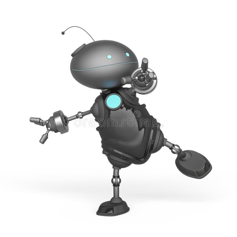 Mini Bot is Doing Some Exercises in White Background Stock Illustration ...