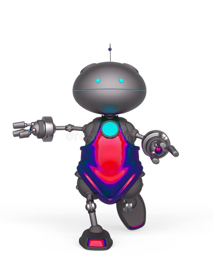 Mini Bot is Running in White Background Isometric View Stock ...