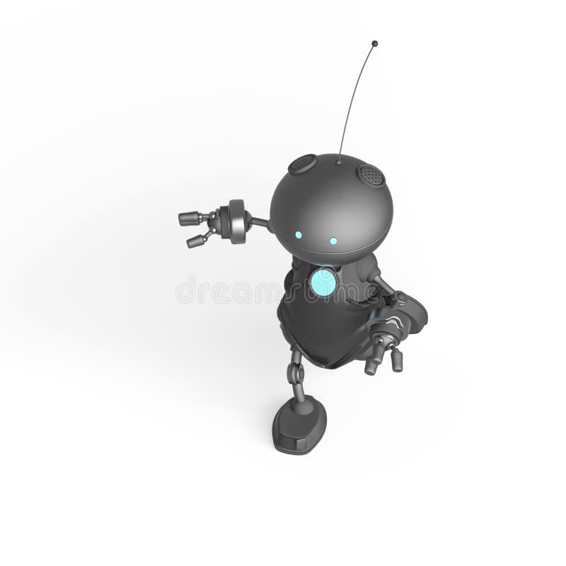 Mini Bot is Running in White Background Isometric View Stock ...
