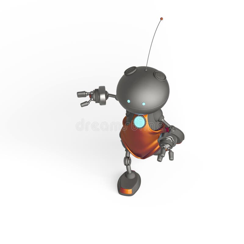 Mini Bot is Running in White Background Isometric View Stock ...