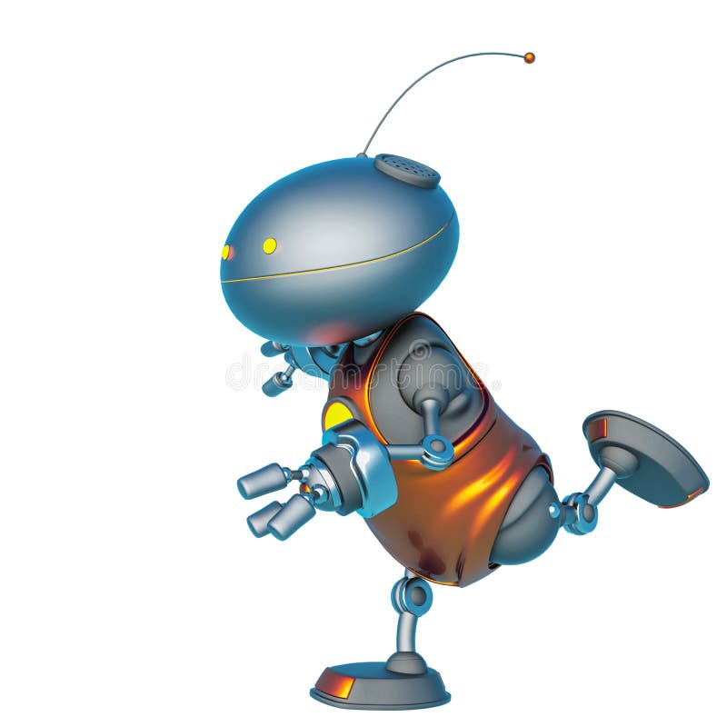 Mini Bot is Running in a White Background Stock Illustration ...
