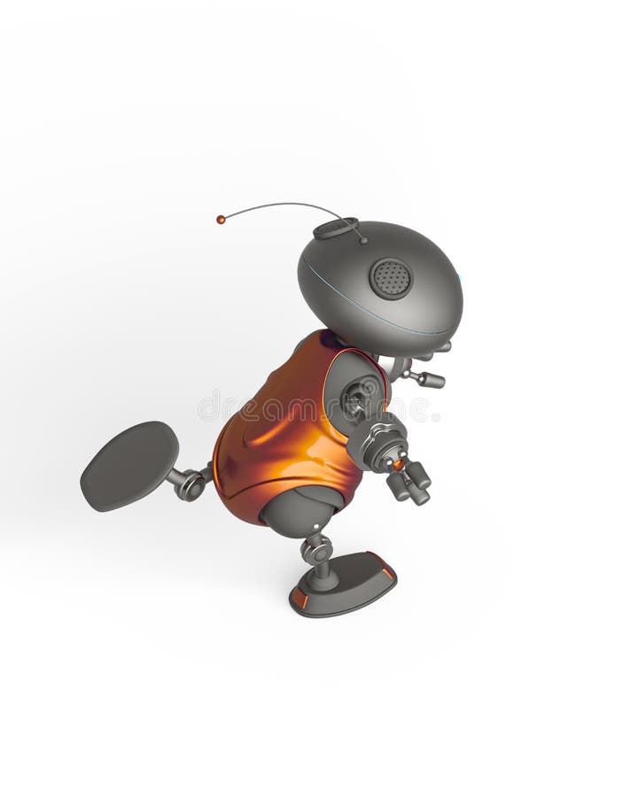 Mini Bot is Speeding Up in White Background Isometric View Stock ...