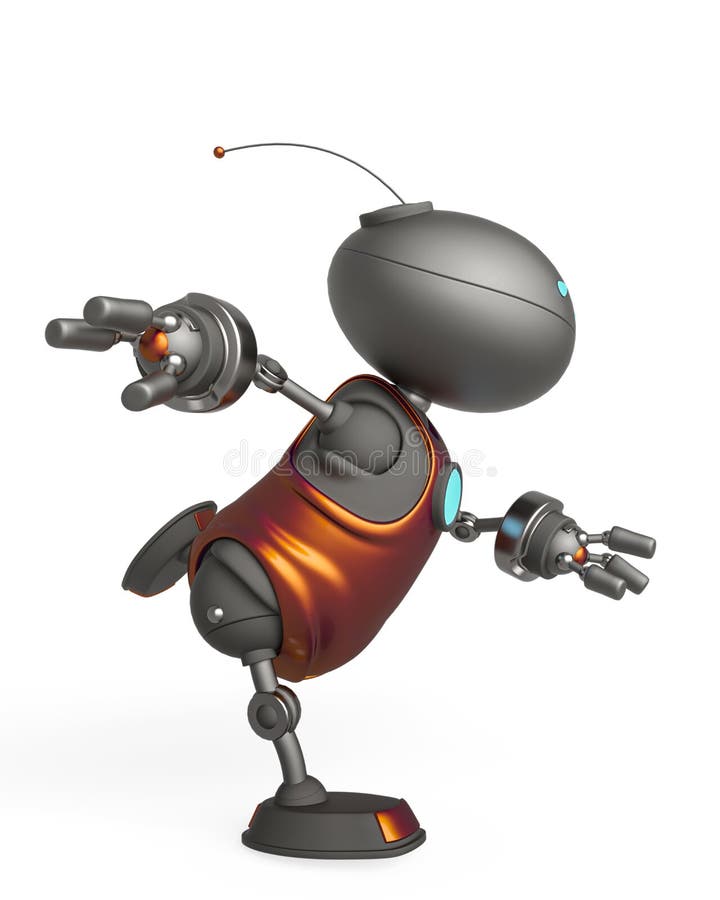 Mini Bot is Speeding Up in White Background Side View Stock ...