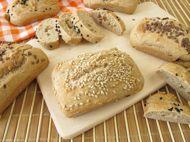 Mini Breads stock image. Image of baked, roll, seed, linseed - 25786747