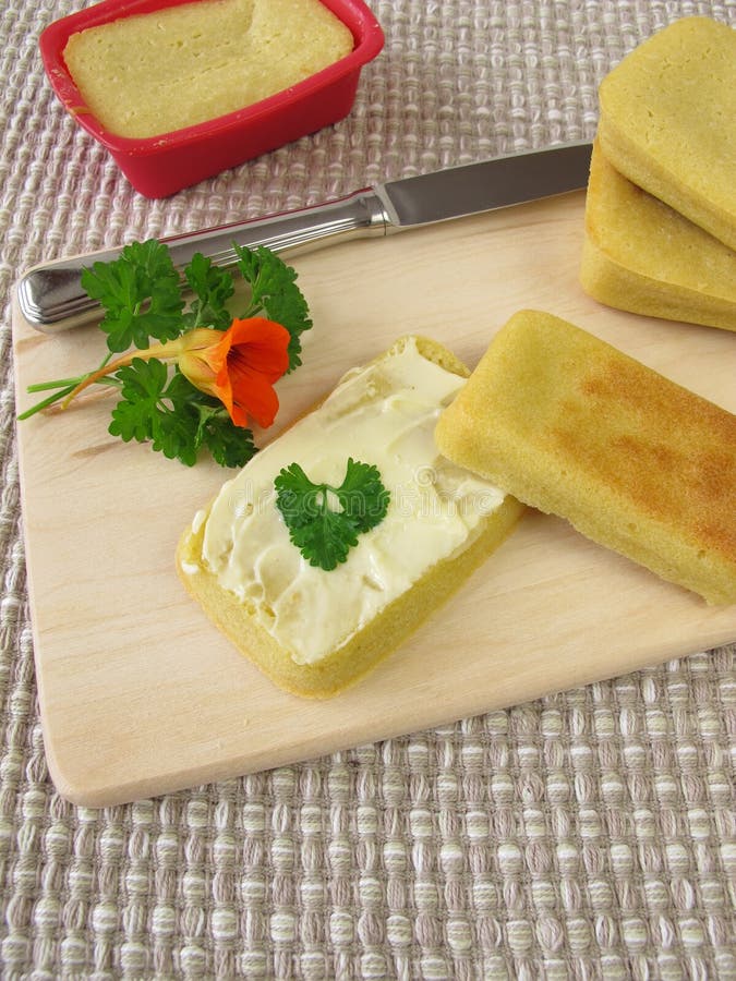 Mini-breads from Maize Flour with Butter Stock Image - Image of corn ...
