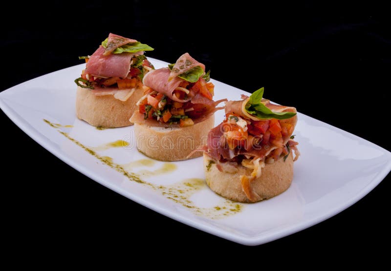 Mini Bruschetta stock image. Image of herb, olive, parmesan - 32642999