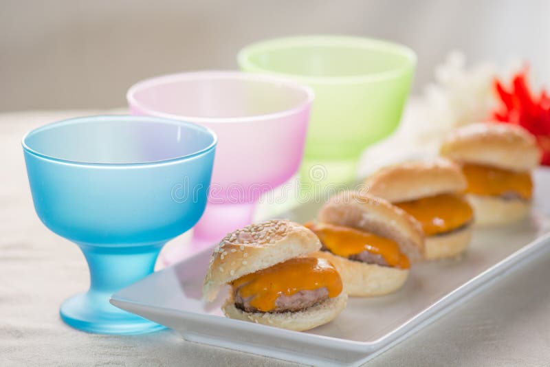 Mini Burger with Colored Glass Stock Image - Image of health, asian ...