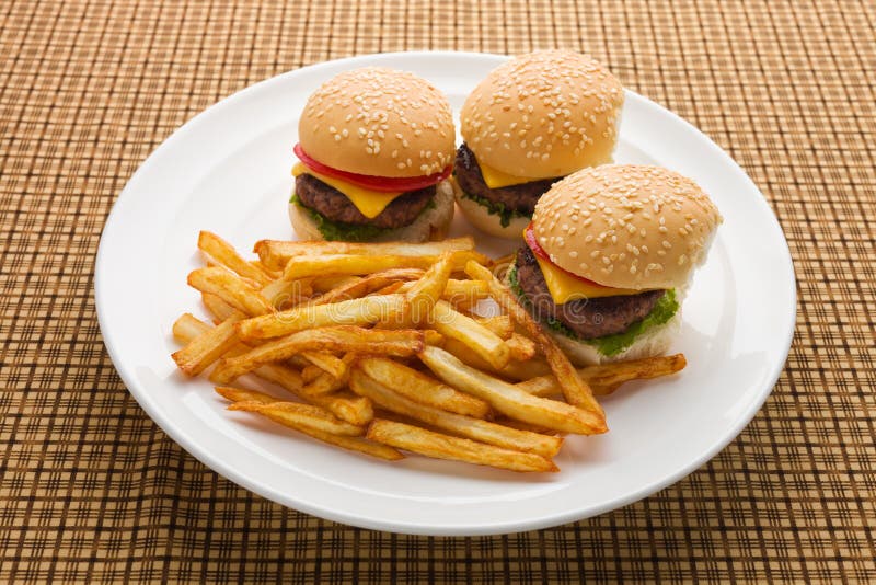 Mini Burger meal stock image. Image of fast, unhealthy - 19737973