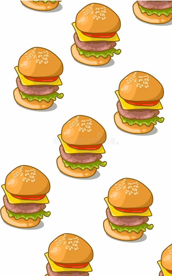 Mini Burgers Beef Lettuce Chesse Tomato Pattern Stock Illustration ...