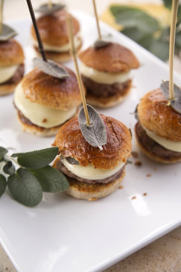 Mini burgers stock image. Image of snack, white, hamburger - 59899455