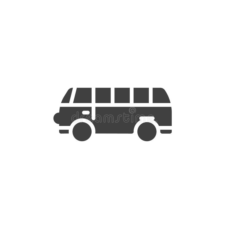 Mini bus vector icon stock vector. Illustration of vehicle - 204870941