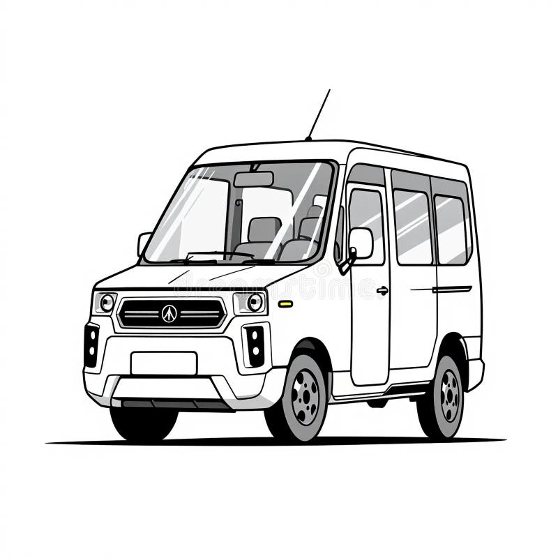 Mini Bus Vector Illustration with Flat Design Style Stock Illustration ...