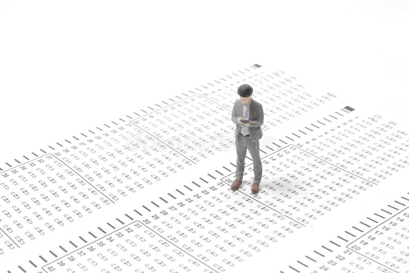Mini Business Figure on Multiple Choice Answer Paper Stock Image ...