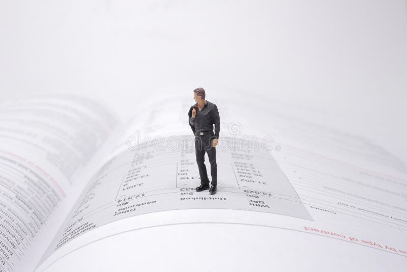 The Mini of Business Man on Book Stock Photo - Image of businessman ...