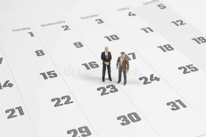 The Mini Business Man Figure on the Calendar Stock Image - Image of ...