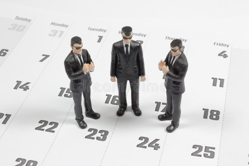 The Mini Business Man Figure on the Calendar Stock Photo - Image of ...