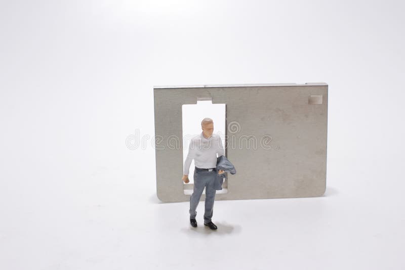 Mini Business Man Pass the Security Check at Gate Stock Image - Image ...