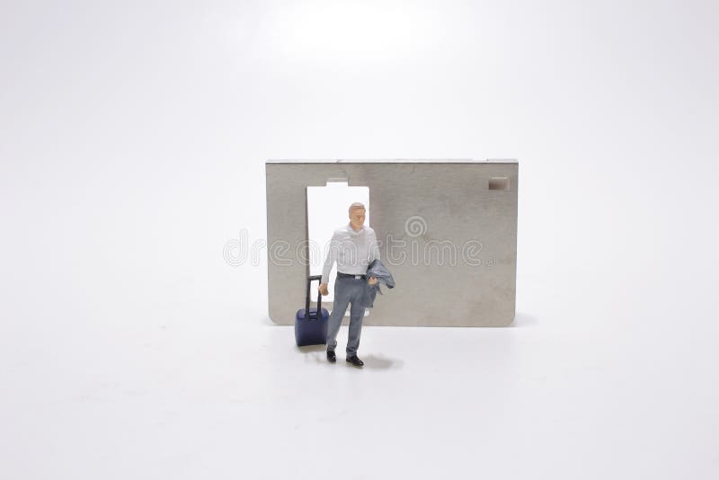 Mini Business Man Pass the Security Check at Gate Stock Image - Image ...