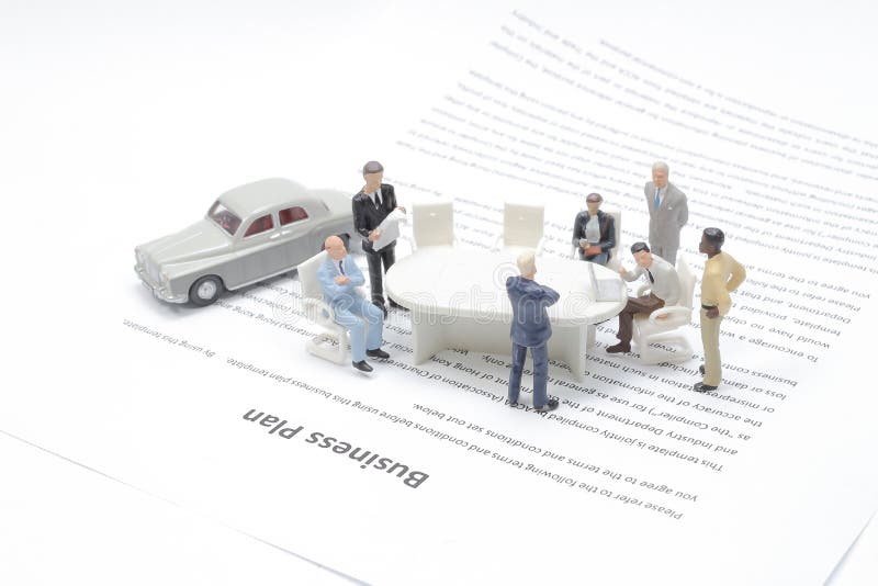 A Mini Business People Analyzing the Agenda Stock Image - Image of ...