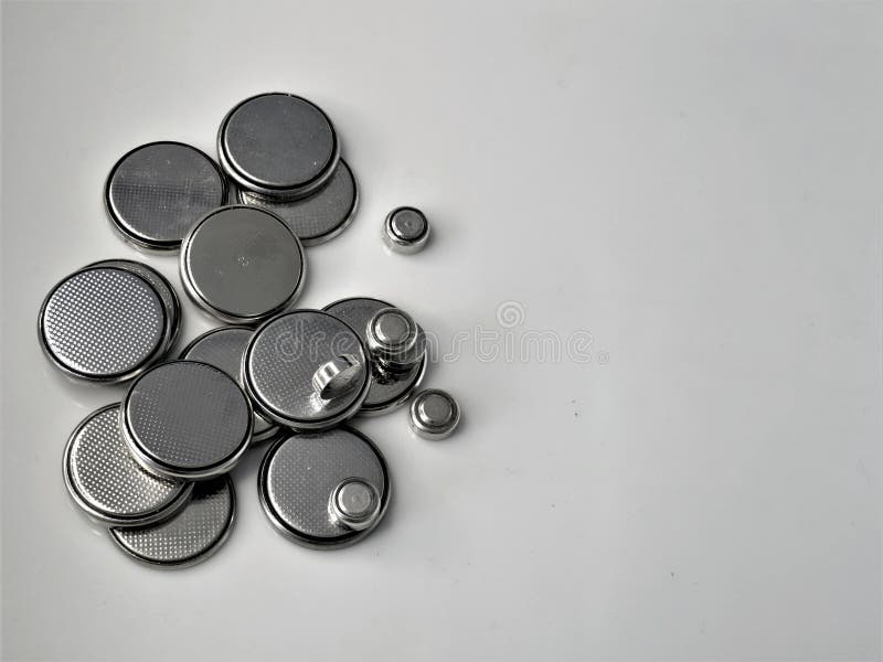 Mini button cell batteries stock image. Image of coin - 261995939