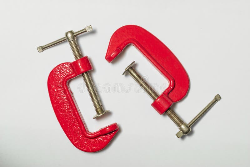Mini C Clamps Isolated on a White Background Ready for Woodworking ...