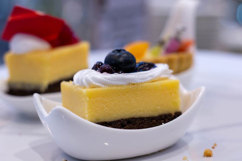 Mini Cake Bakery in Dish for Catering Stock Photo - Image of chocolate ...