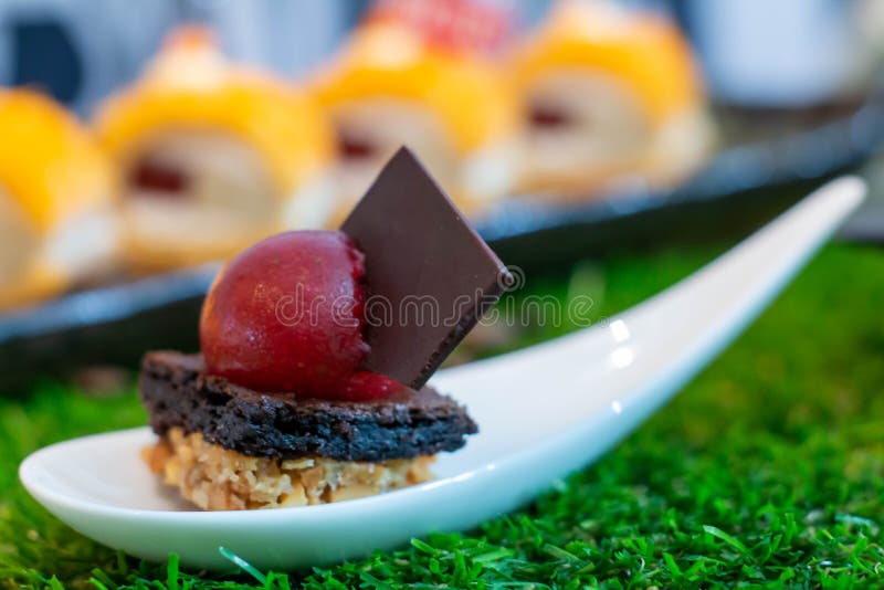 Mini Cake Bakery in Dish for Catering Stock Image - Image of yummy ...