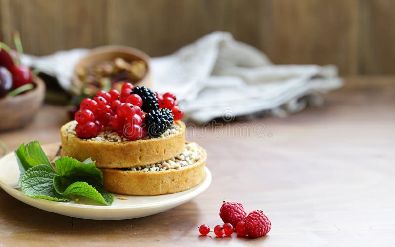 Mini Cake with Fresh Berries Stock Image - Image of sweet, fresh: 309607927