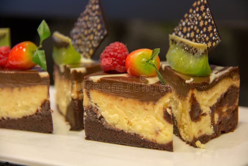 Mini Cake on Plate for Catering Stock Photo - Image of food, assorted ...