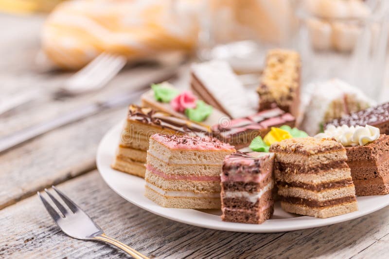 Mini cakes stock image. Image of fresh, cream, food, baked - 70690265