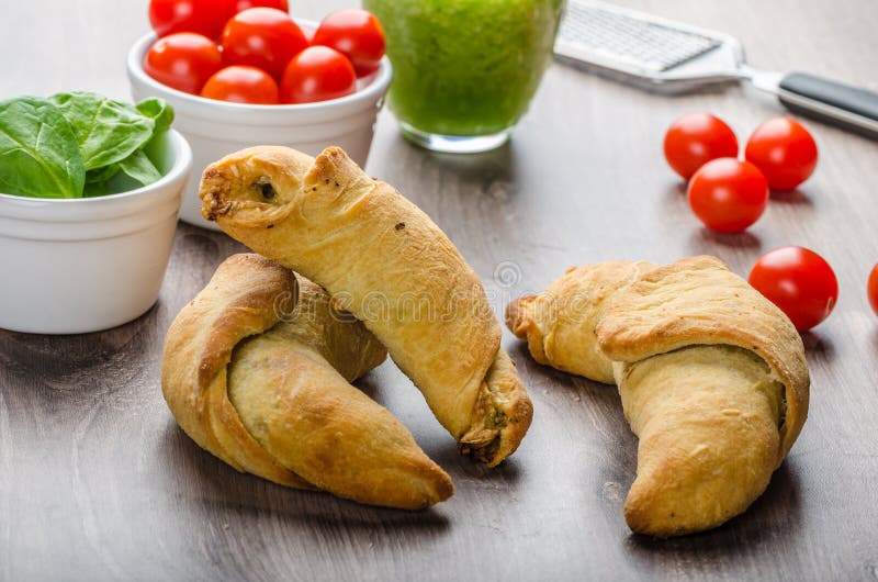 Mini Calzone Roll with Herbs and Cheese Stock Image - Image of meal ...