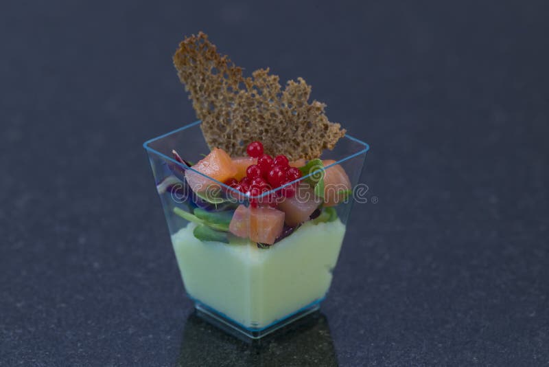 Mini Canap with Elements of Molecular Kitchen Stock Image - Image of ...