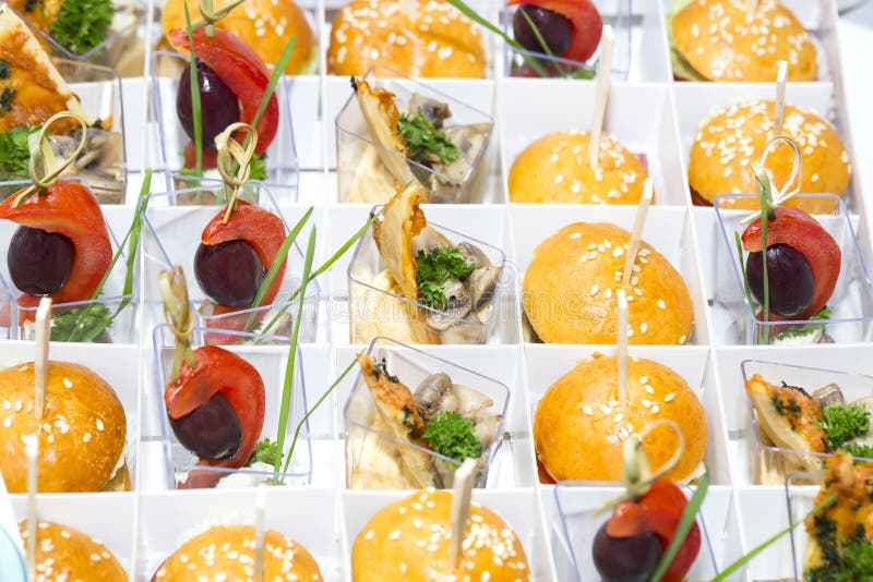 Mini canape stock image. Image of appetizer, plastic - 70035323