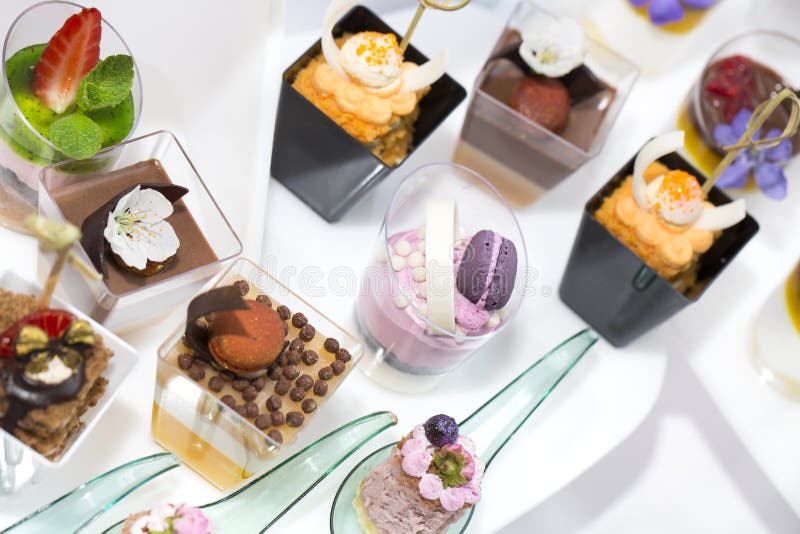 Mini canape stock photo. Image of flowers, plastic, banquet - 70548942