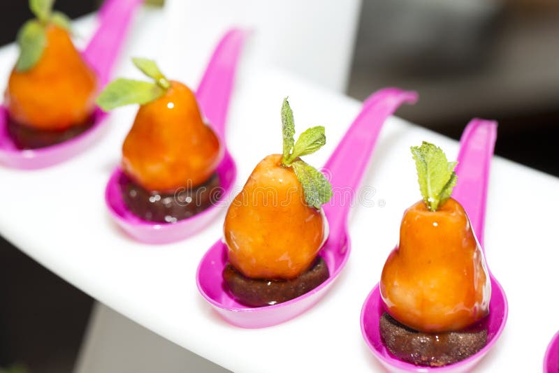 Mini canape stock photo. Image of light, meat, flowers - 70549412