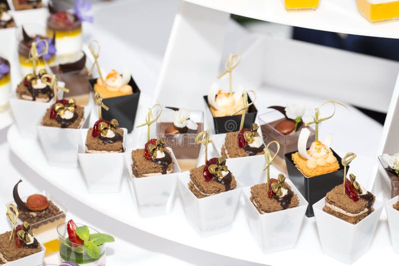 Mini canape stock photo. Image of light, cups, decorated - 70549732