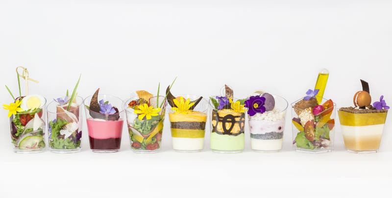 Mini Canapes in Plastic Cups Stock Image - Image of glass, buffet: 69877833