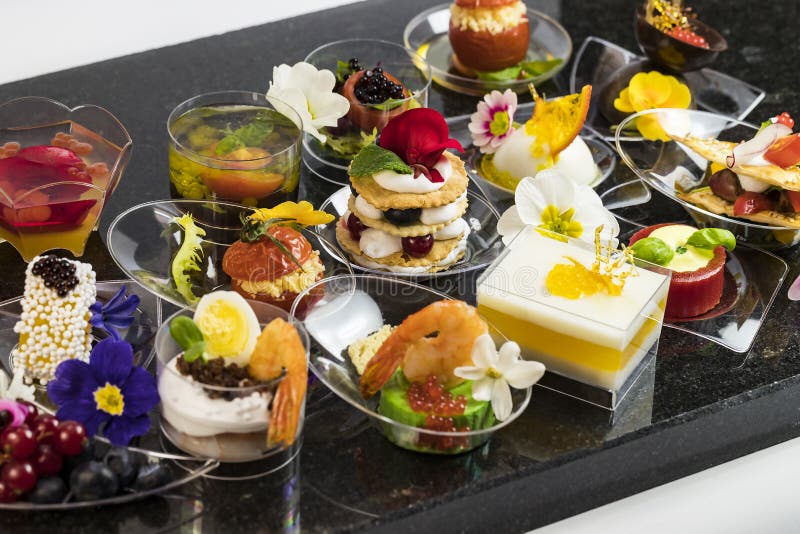 Mini Canapes for Refreshments at Banquets Receptions Catering Stock ...