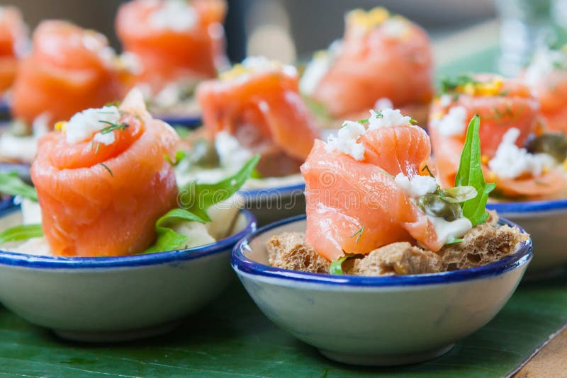 Mini canapes stock image. Image of meal, buffet, herb - 71026001