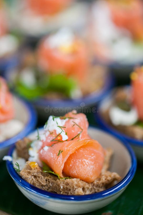 Mini canapes stock photo. Image of healthy, dinner, cuisine - 71026734