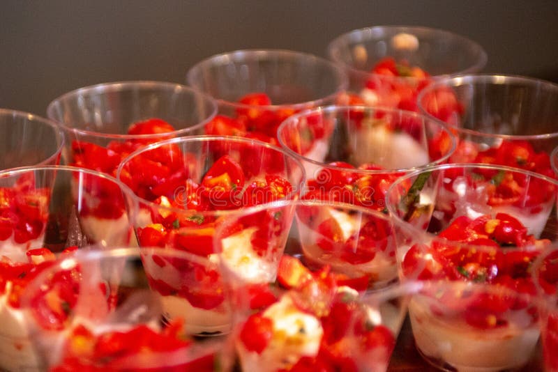 Mini Caprese Tomato Cups stock photo. Image of snack - 122034022