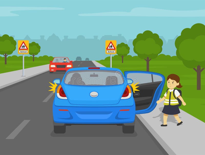 Cartoons Parents In A Car Zooming Away