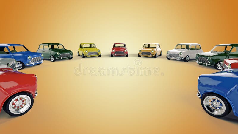 Mini cars collection stock illustration. Illustration of vehicle - 37734856
