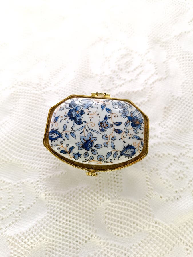 The Mini Ceramic Box on the White Lace Stock Photo - Image of clothing ...