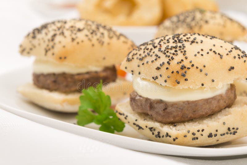 Mini Cheeseburgers stock photo. Image of background, dish - 27693018