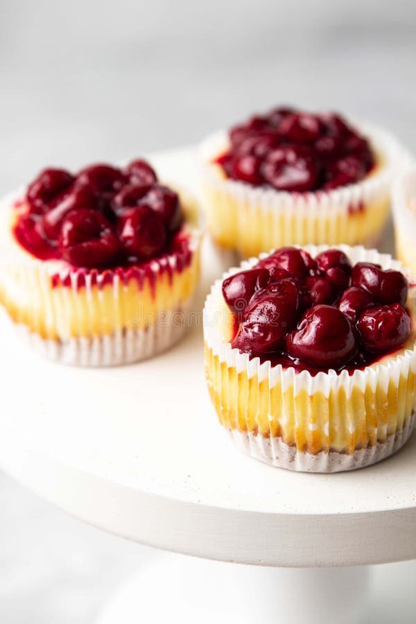 Mini Cheesecake with Cherry Jam. One Bite Dessert. Tiny Cheesecakes ...
