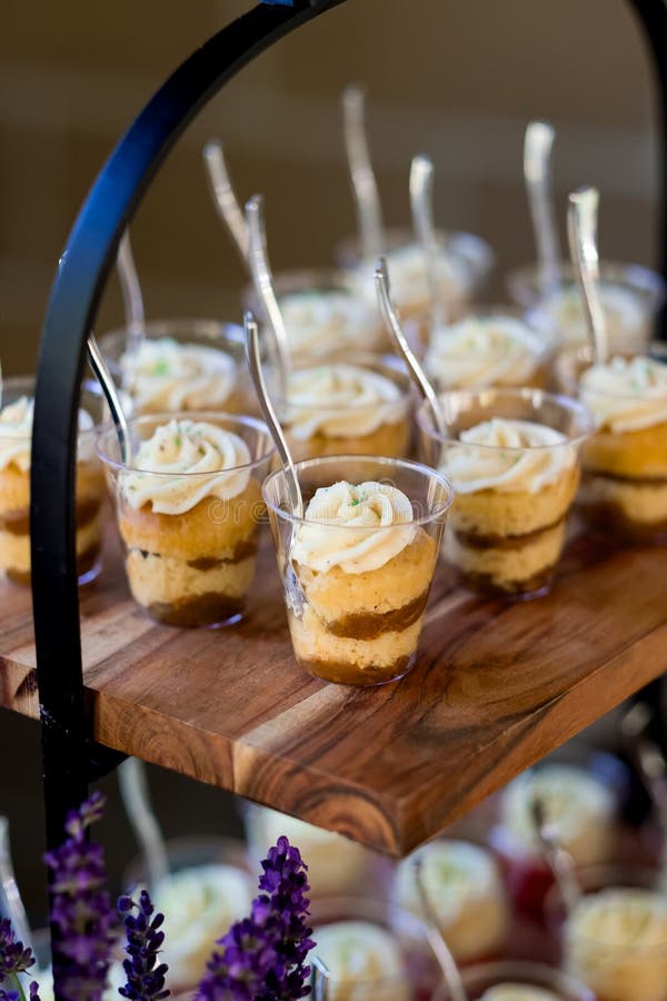 Mini Cheesecake Cups at Wedding Reception Stock Image - Image of event ...