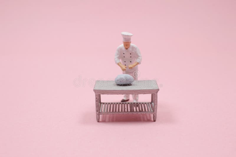 A Mini Chef during Cooking and Working Stock Photo - Image of business ...